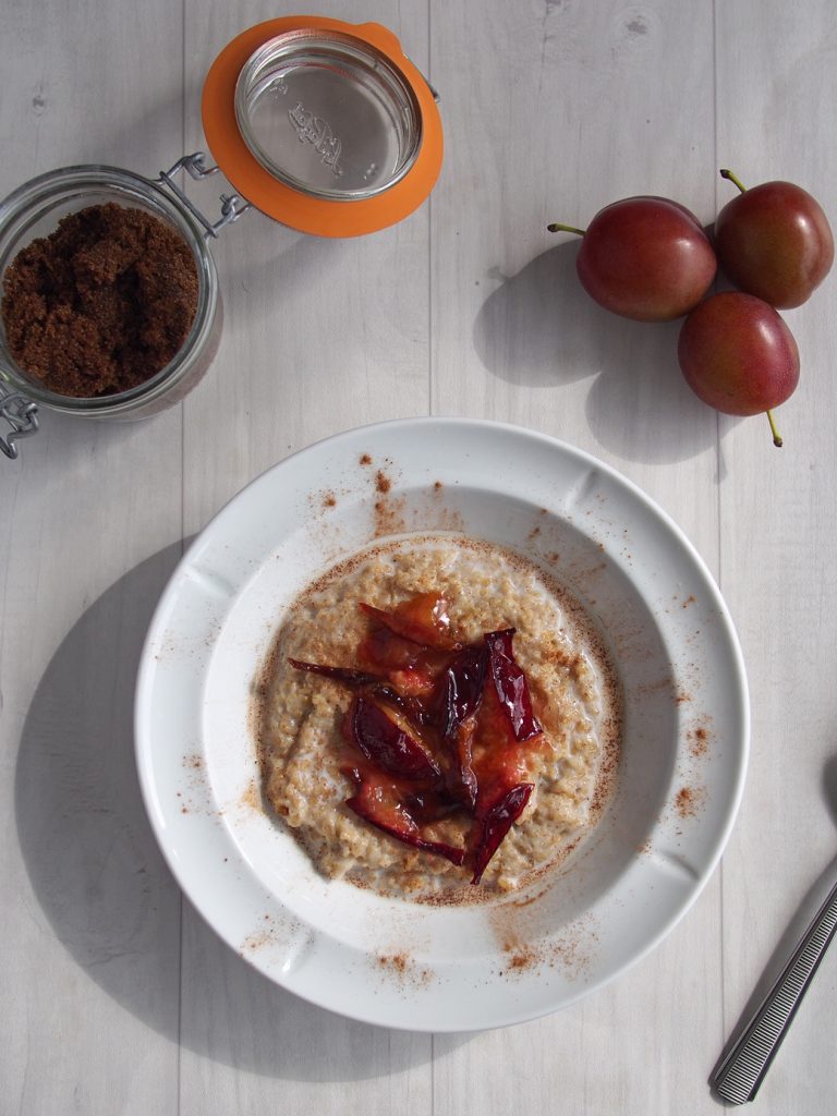 Toasted Oatmeal with Seared Plums | The Worktop