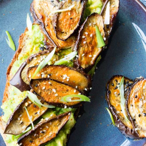 Maple and Miso Eggplant (served on avocado toast) | The Worktop