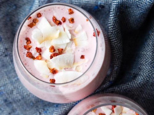 Strawberry Lassi with Rose Water (Vegan) | The Worktop