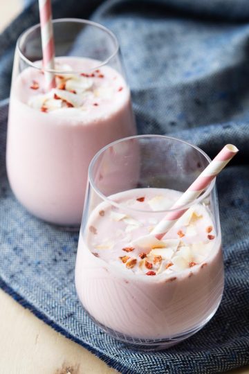Strawberry Lassi with Rose Water (Vegan) | The Worktop